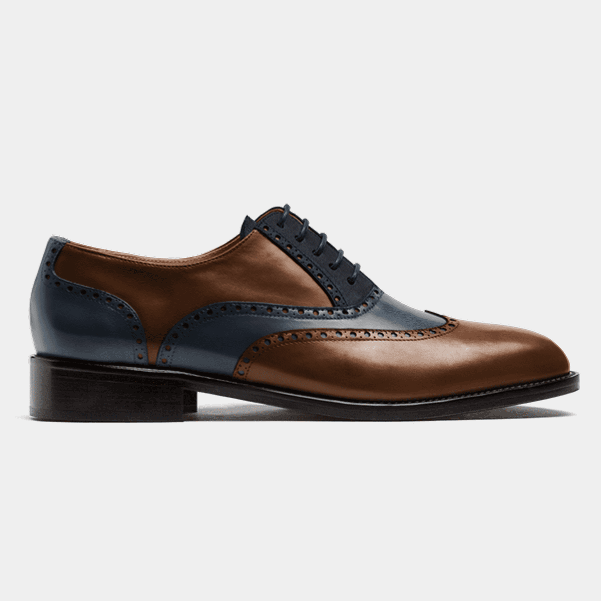 Brogues in blue & brown leather & suede