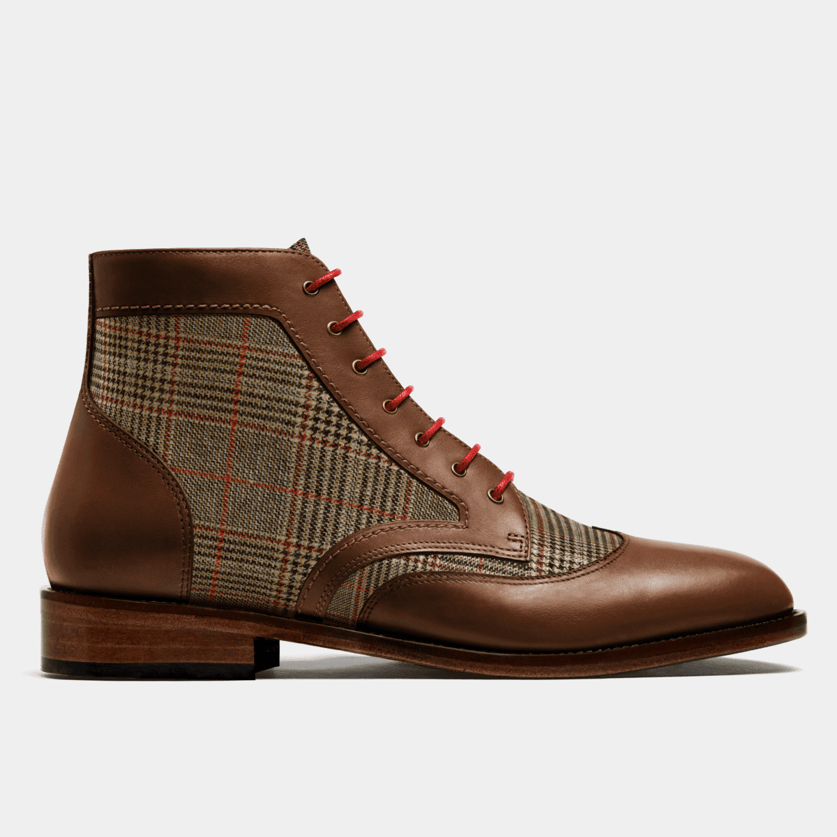 2 tone Boots in brown tweed & leather