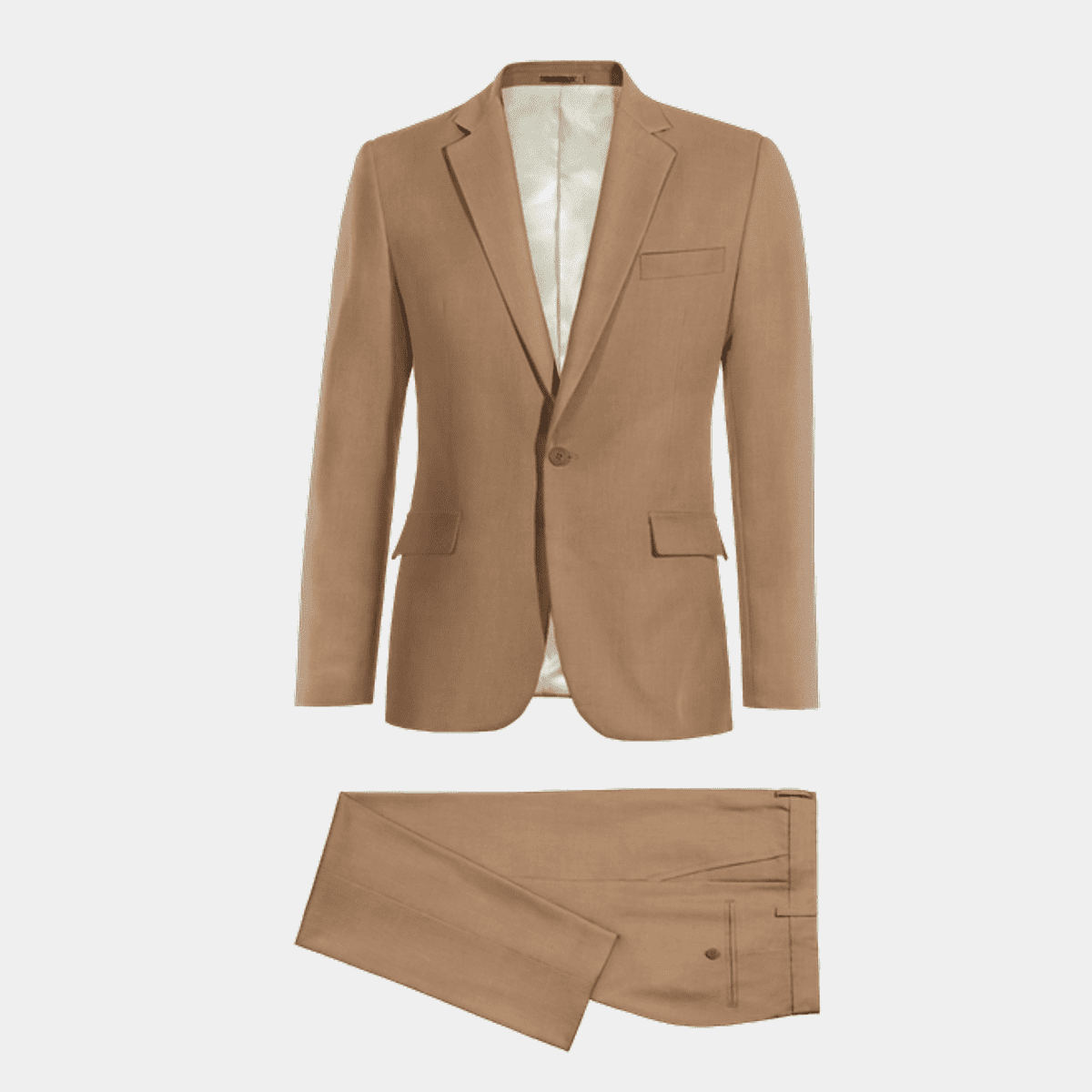 Sand stretch linen-cotton Tuxedo