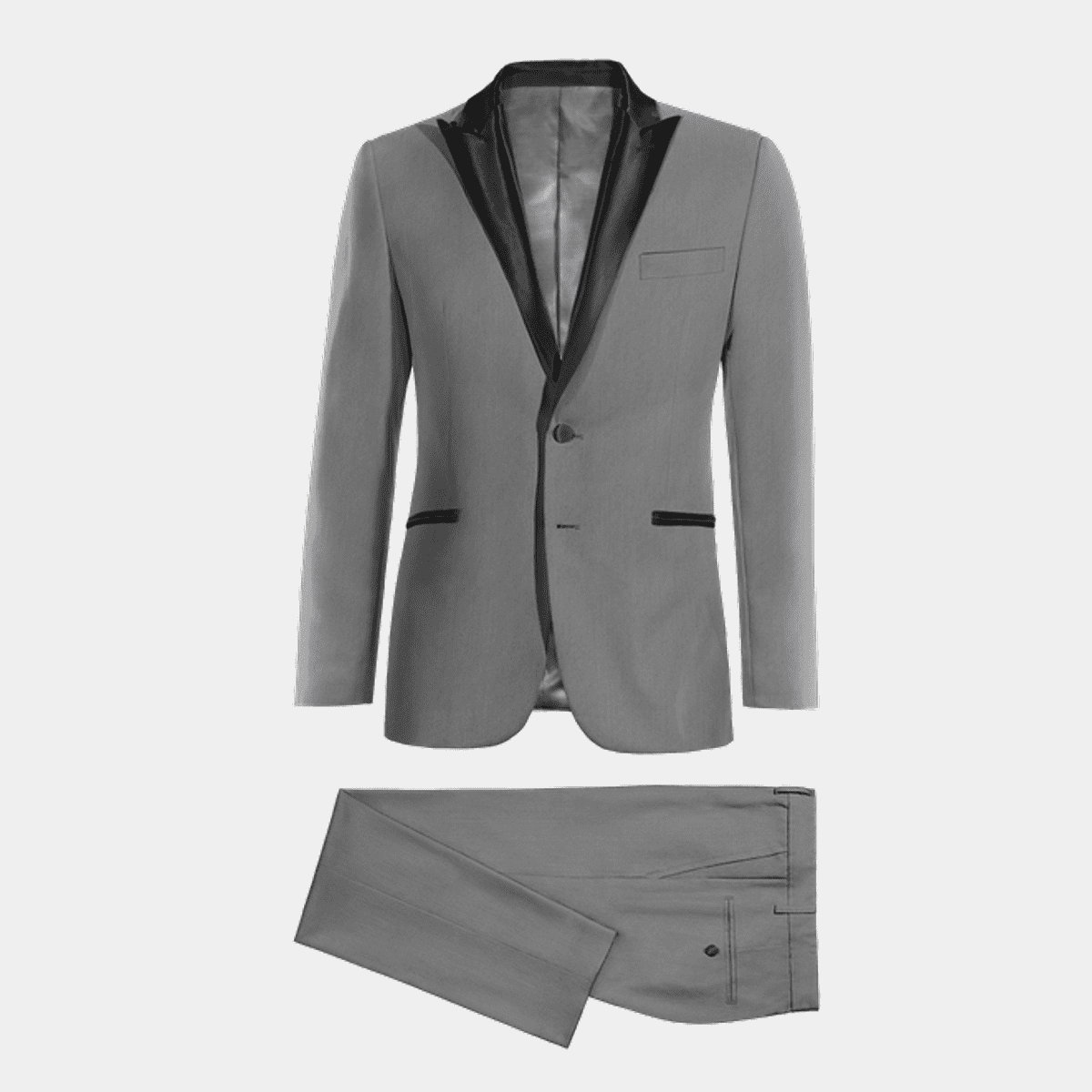 Iron grey essential Tuxedo with black peak lapel