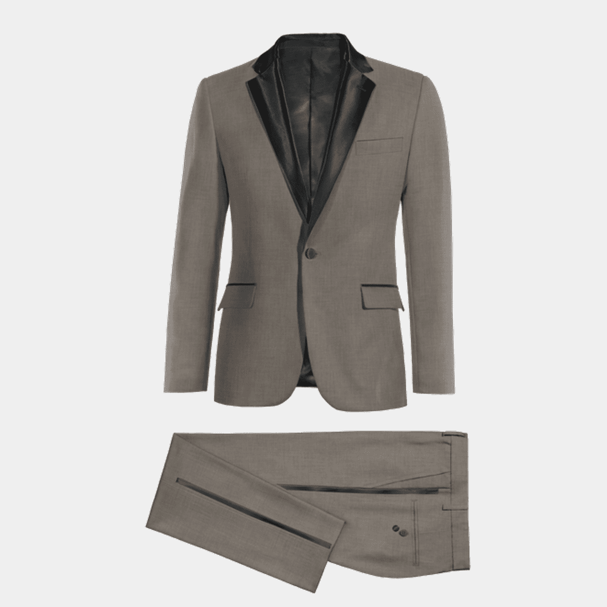 Smoking gris avec revers noir