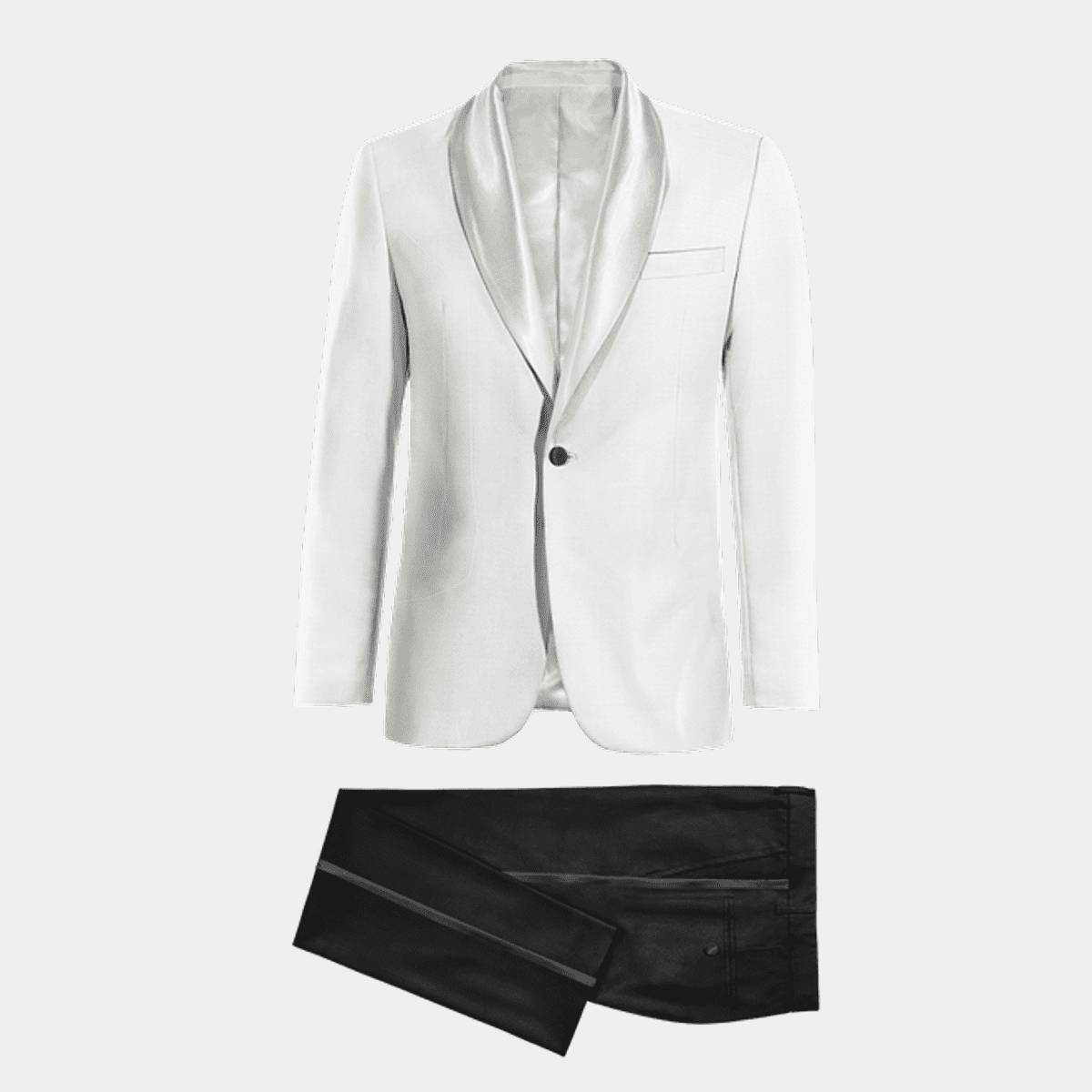 Off-white Tuxedo Jacket with black Trousers