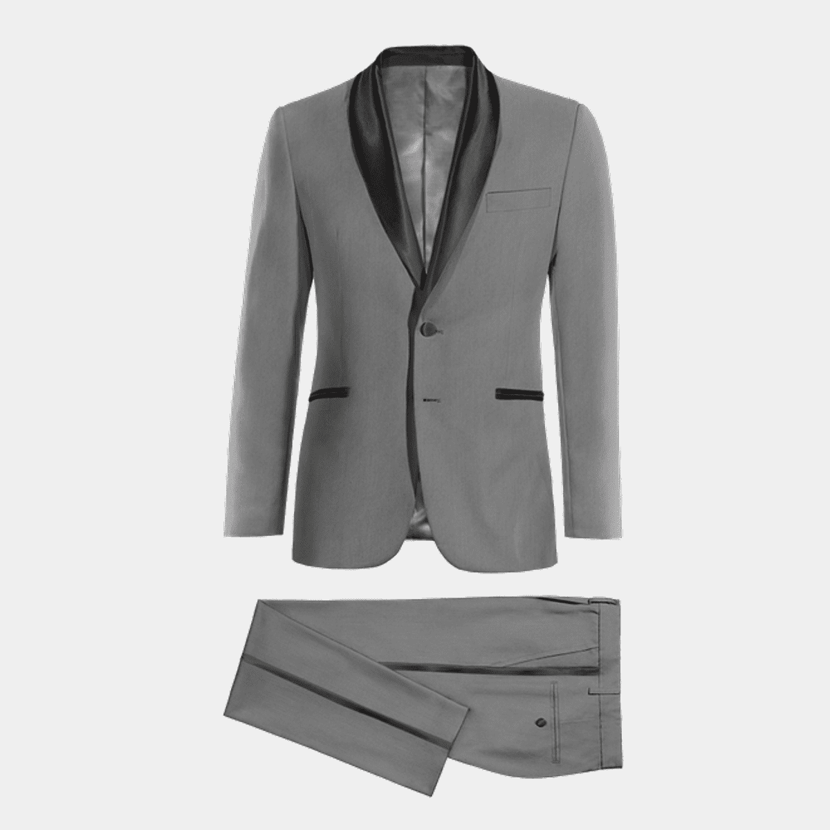 Iron gray essential Tuxedo with black shawl lapel Iron gray essential Tuxedo with black shawl lapel