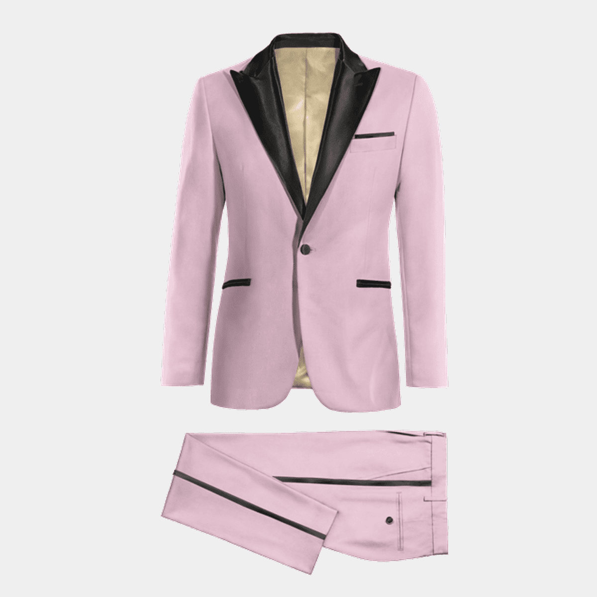 Light purple stretch Tuxedo with black lapel