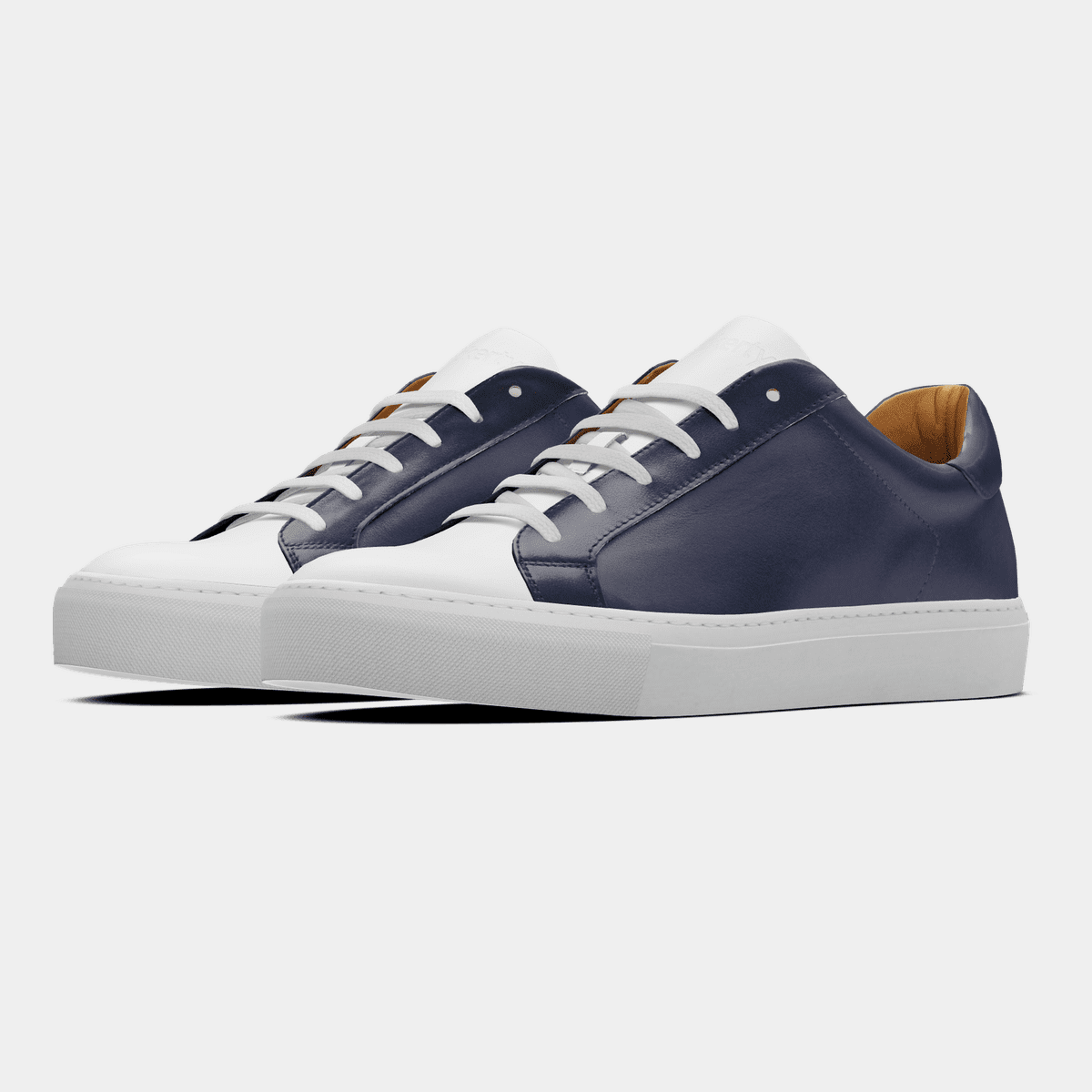 White & blue leather Shoes