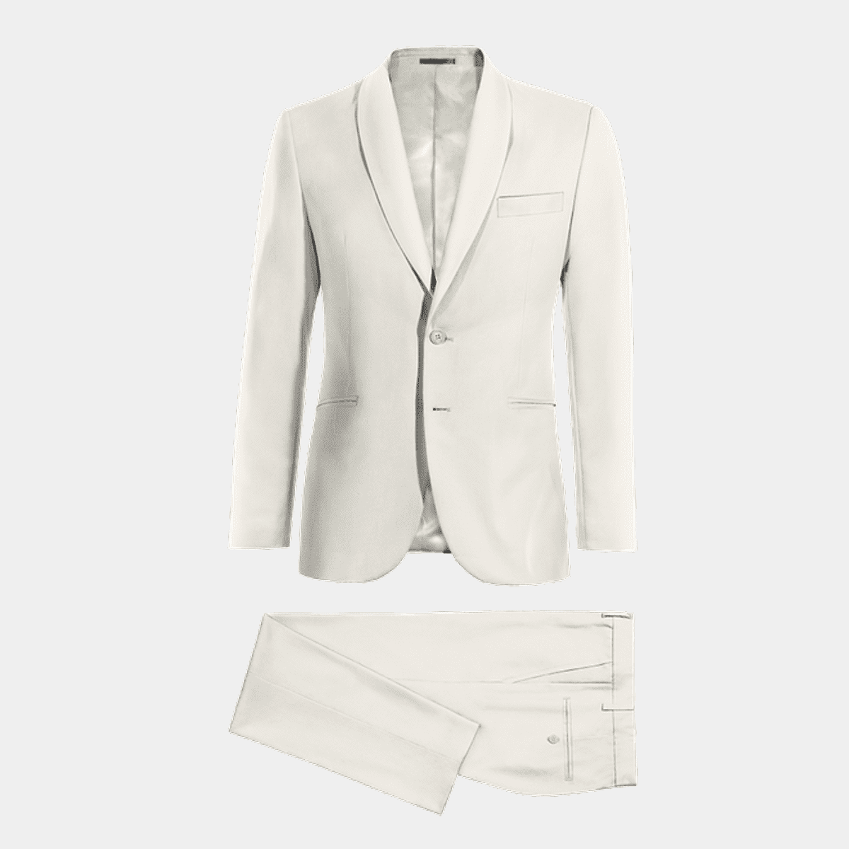 Ivory super 100s rounded lapel Suit