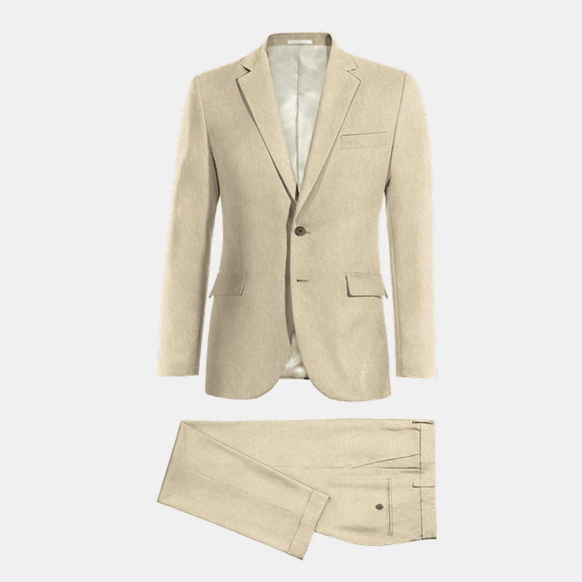 Dark beige linen essential Suit