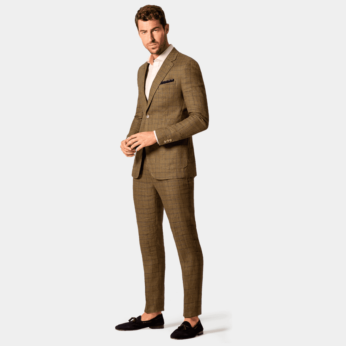 Brown linen suits | Hockerty