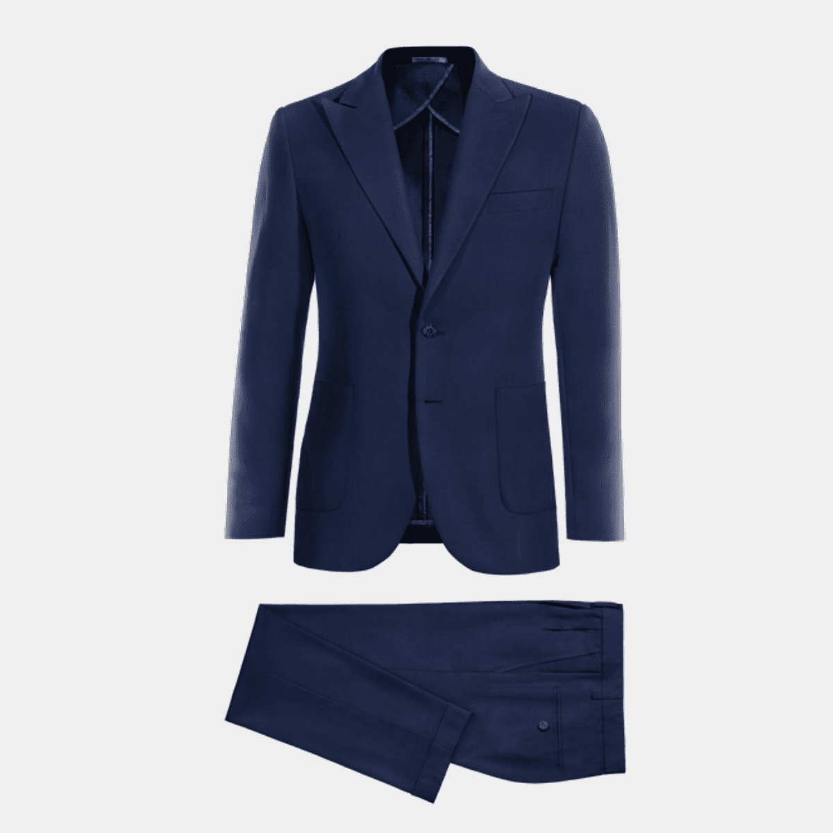 Navy blue unlined lightweight stretch hopsack Suit