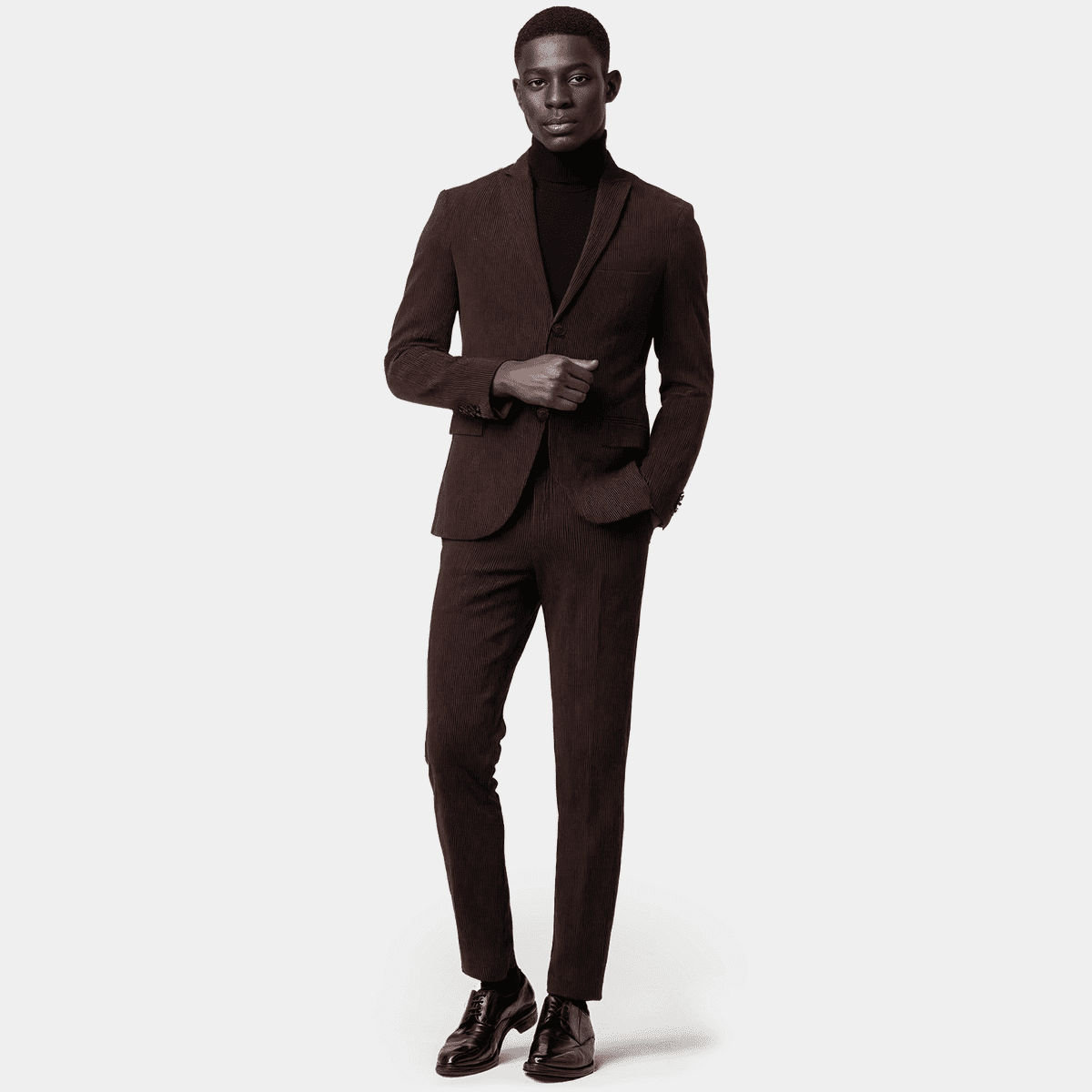 Brown corduroy peak lapel Suit