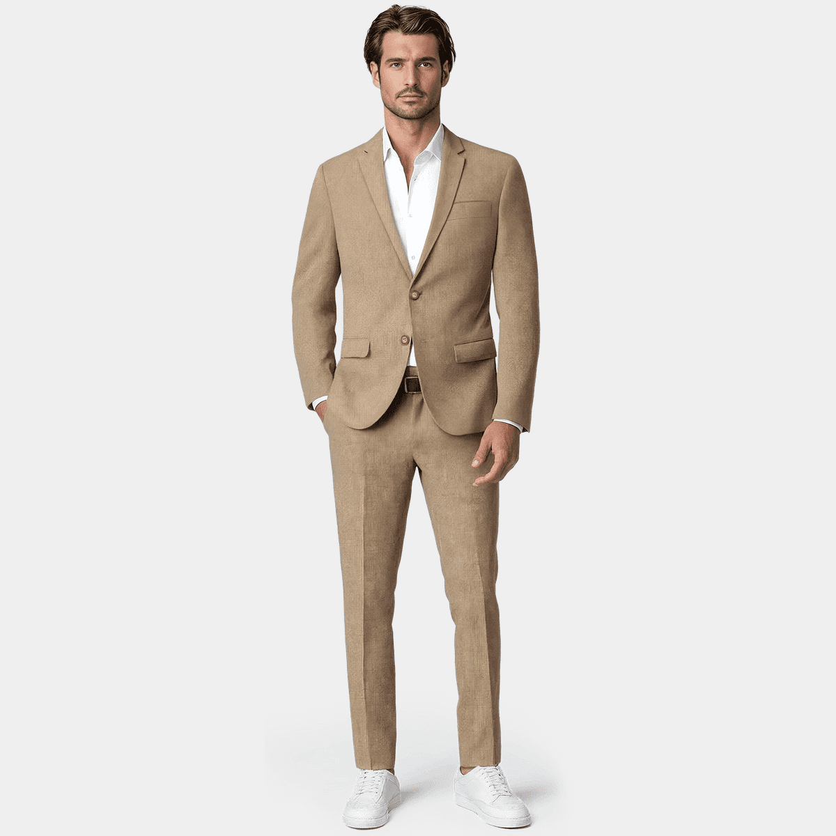 Camel unlined stretch Suit