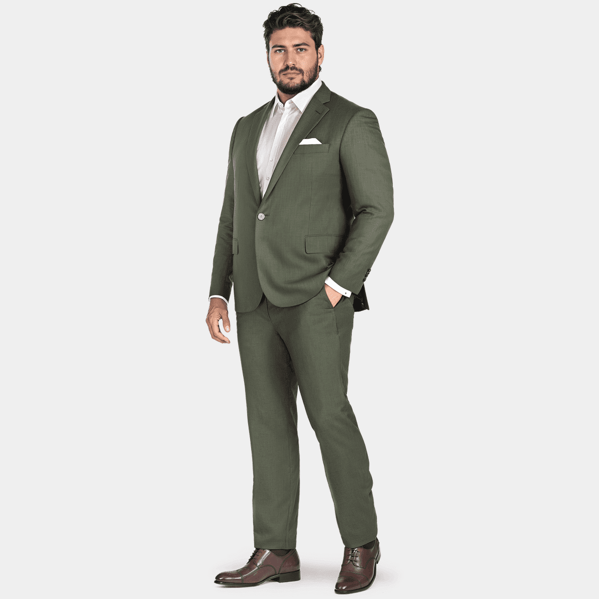 Sage green stretch Merino Wool Suit