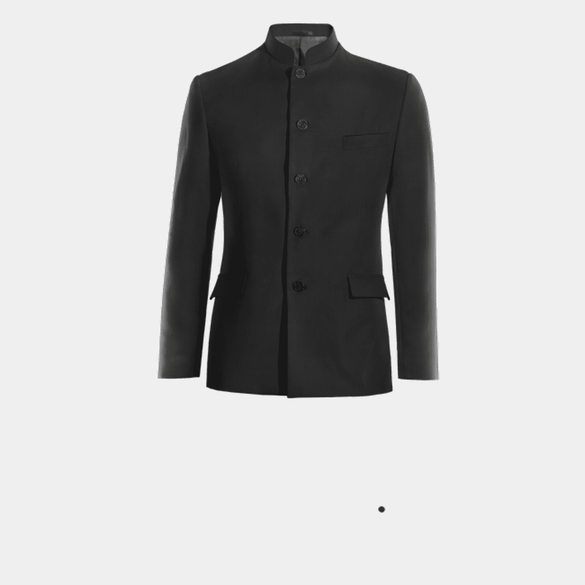 Costume col mao noir stretch