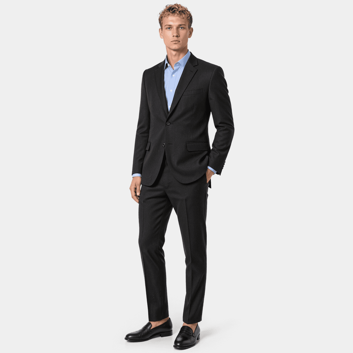 Cerruti 1881 black dotted stretch Pure wool Suit