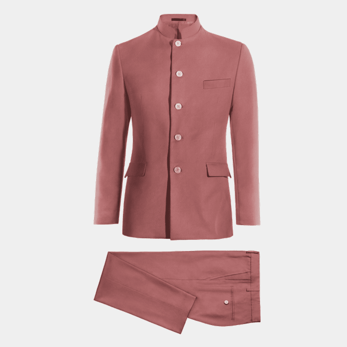 Pink stretch collarless Suit