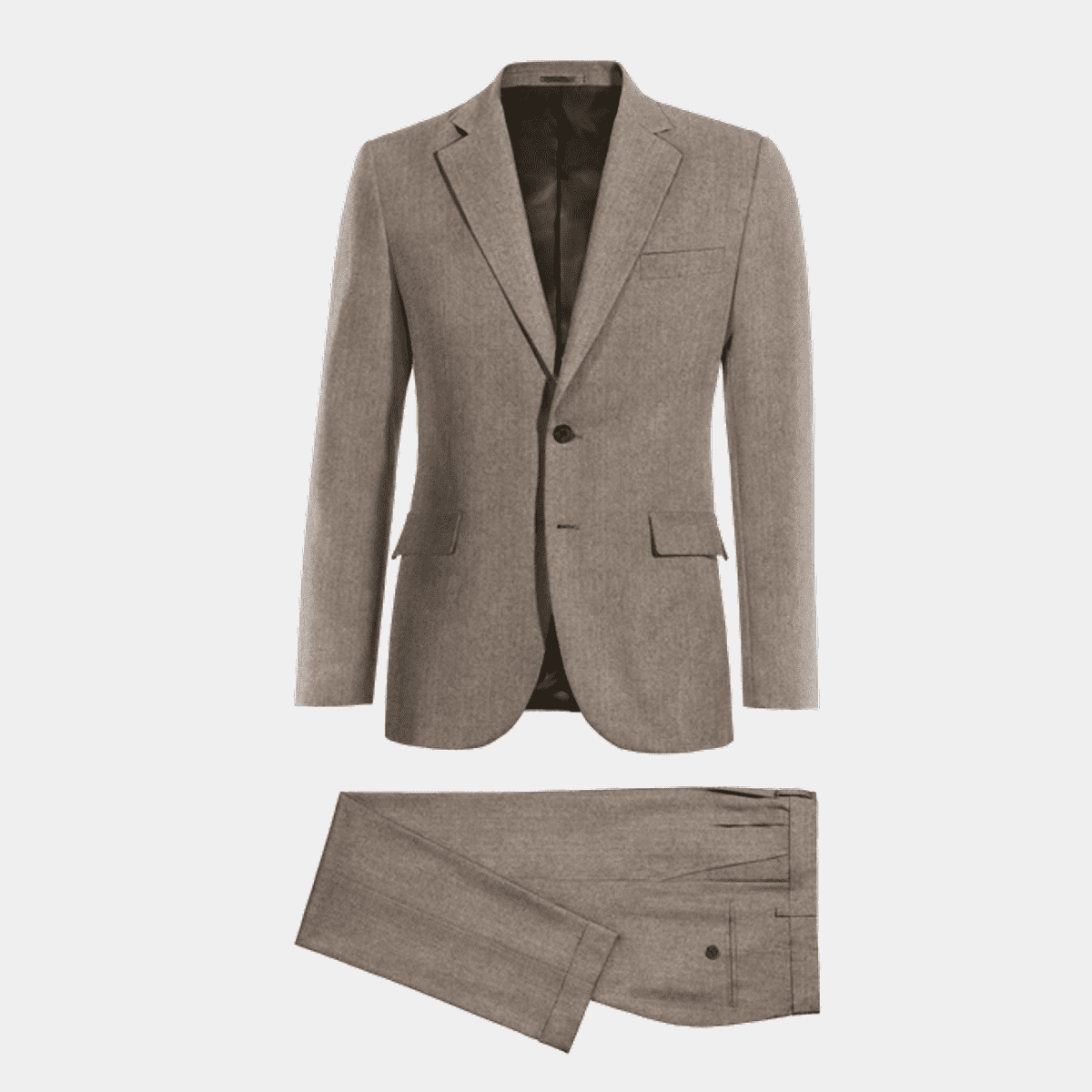 Costume brun clair chevrons à larges revers