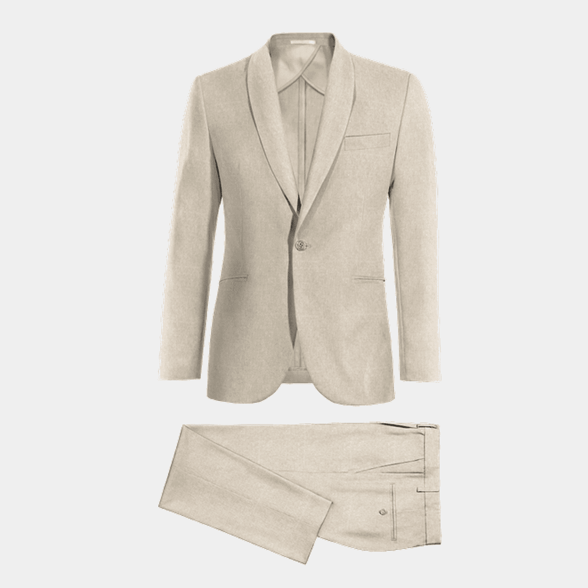 Cream unlined linen Suit