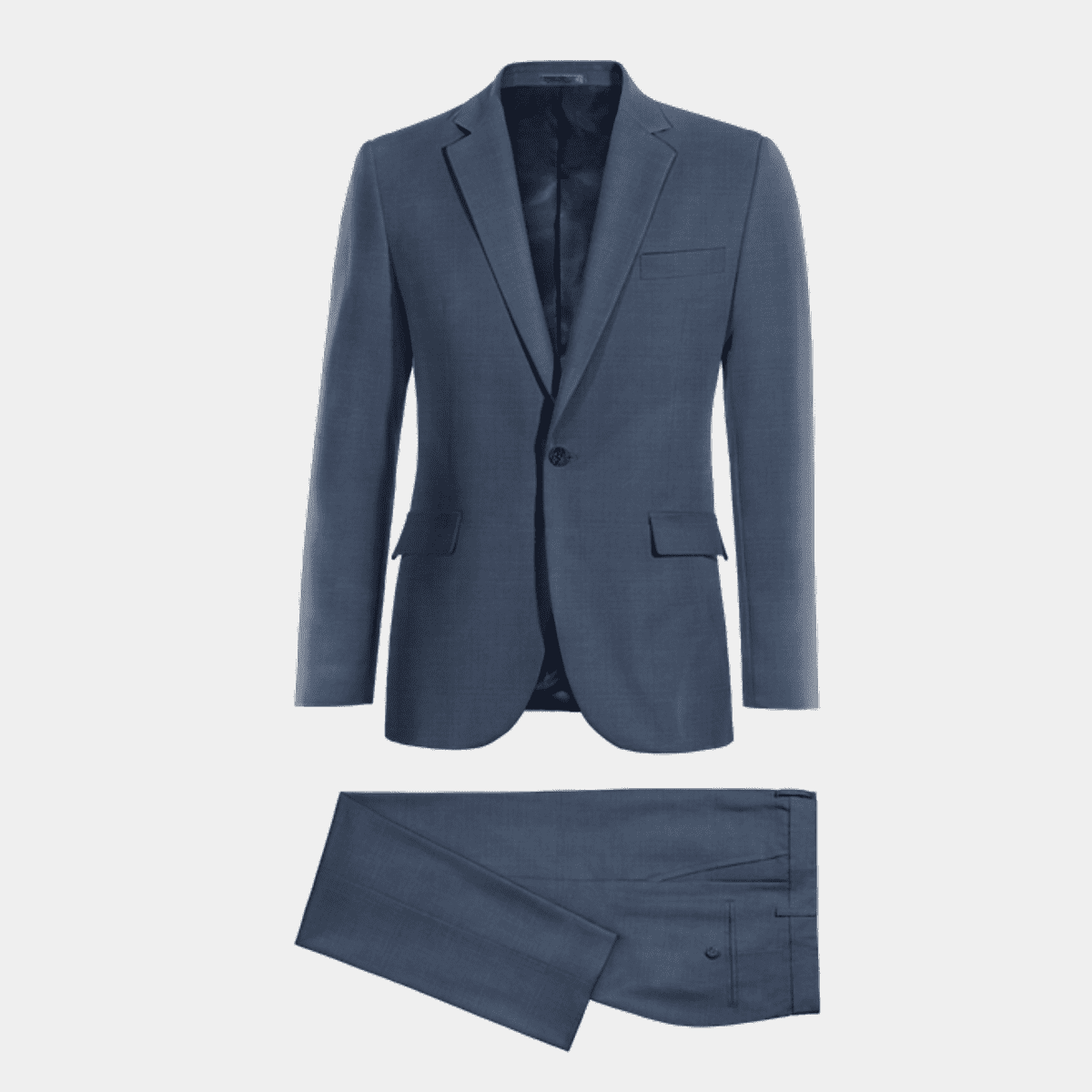 Faded blue stretch one button Suit