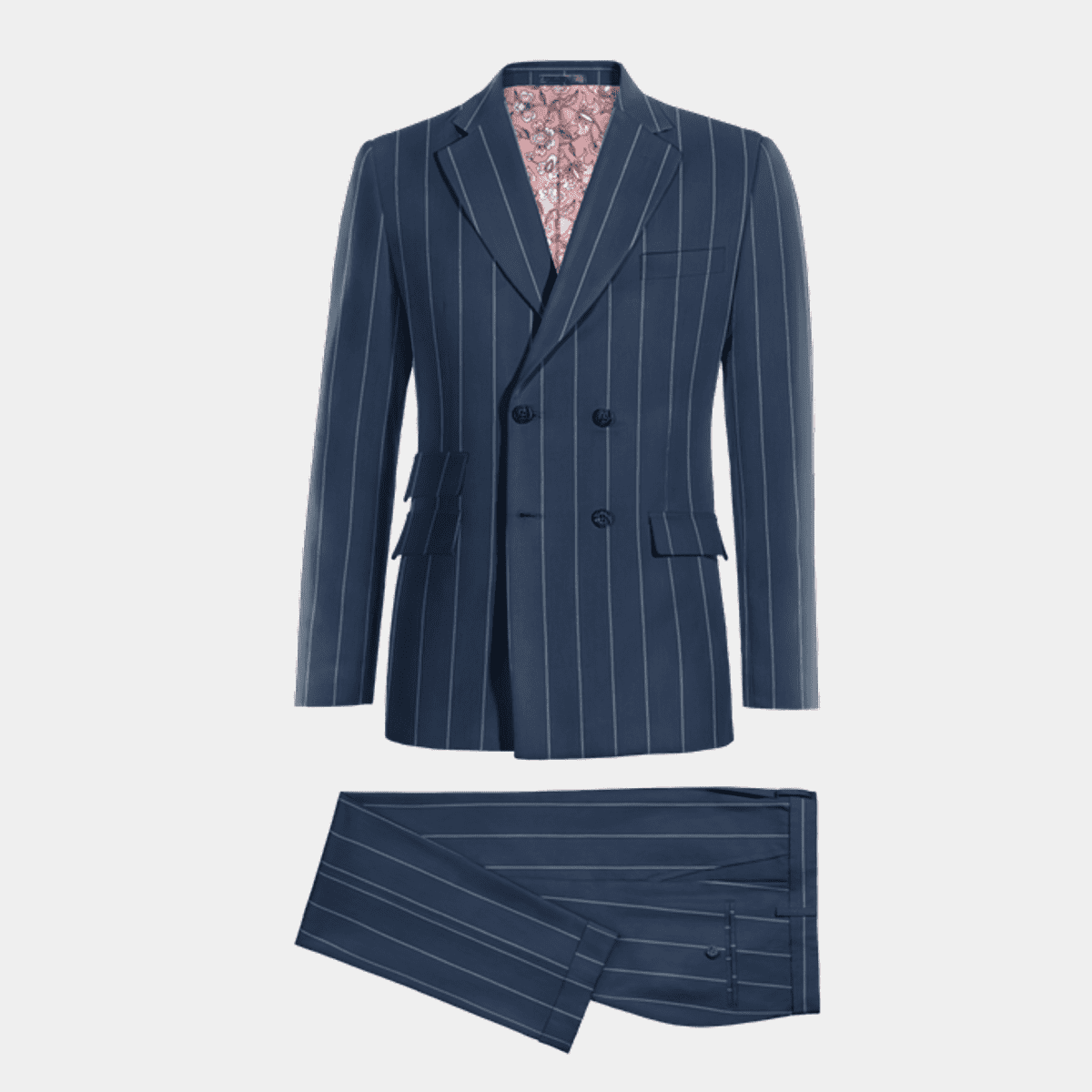 Navy blue chalk stripe double breasted Suit