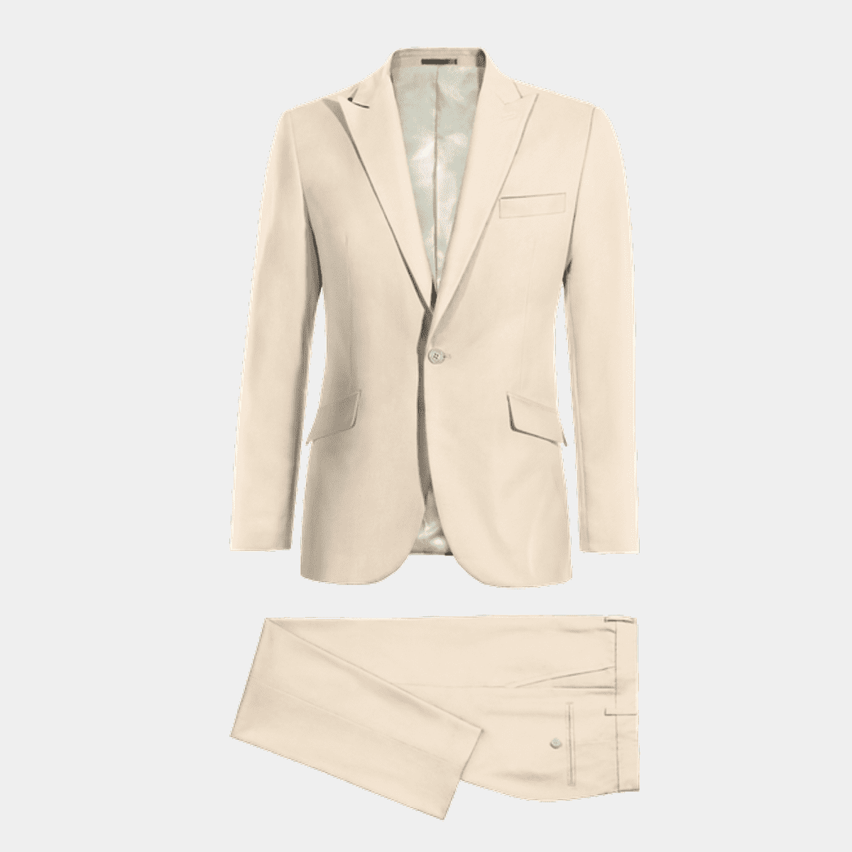 Cream stretch peak lapel Suit