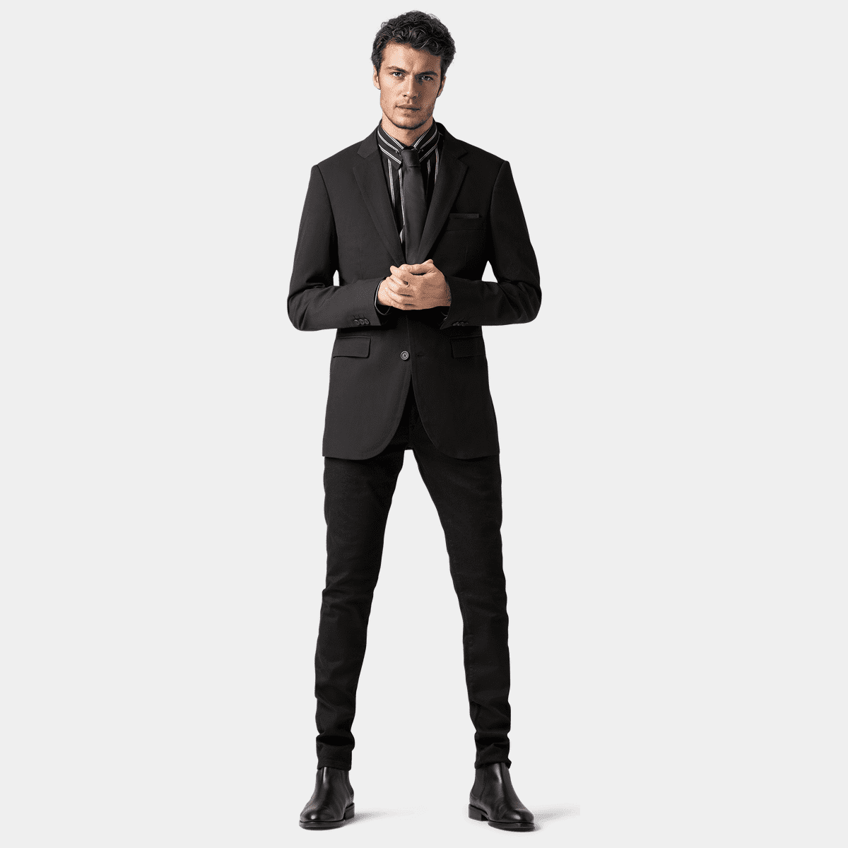 Black super 100s slim fit Suit