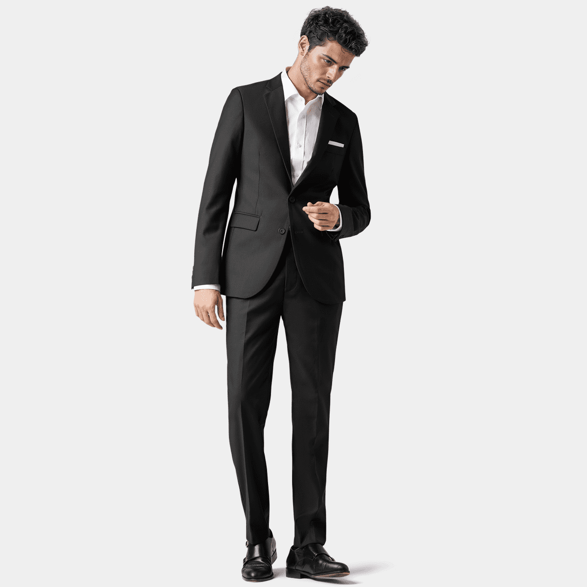 Black super 100s shimmer Suit