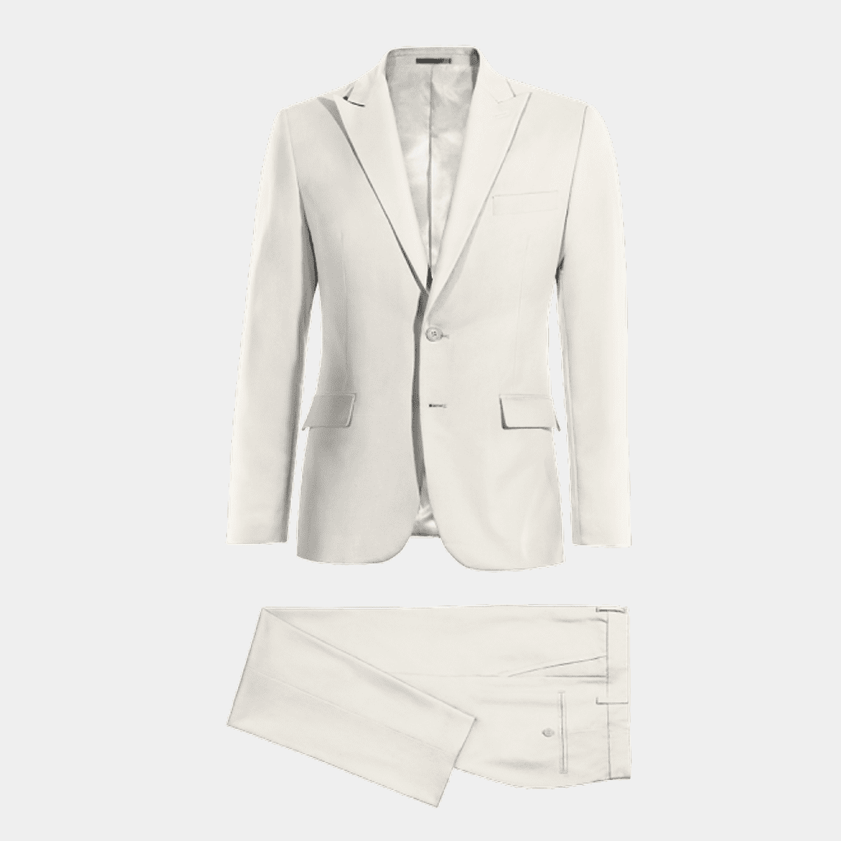 Costume ivoire super 100s à revers en pointe