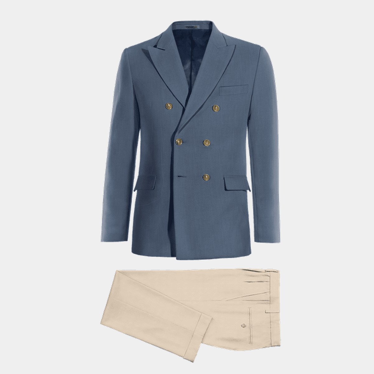 Slate super 100s double breasted Suit