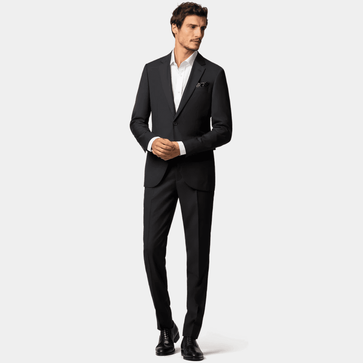 Abito uomo Loro Piana nero slavato in Pura lana super 120s