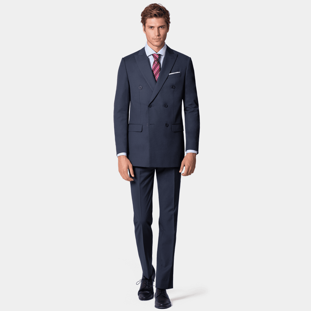 Costume homme croisée bleu marine super 100s