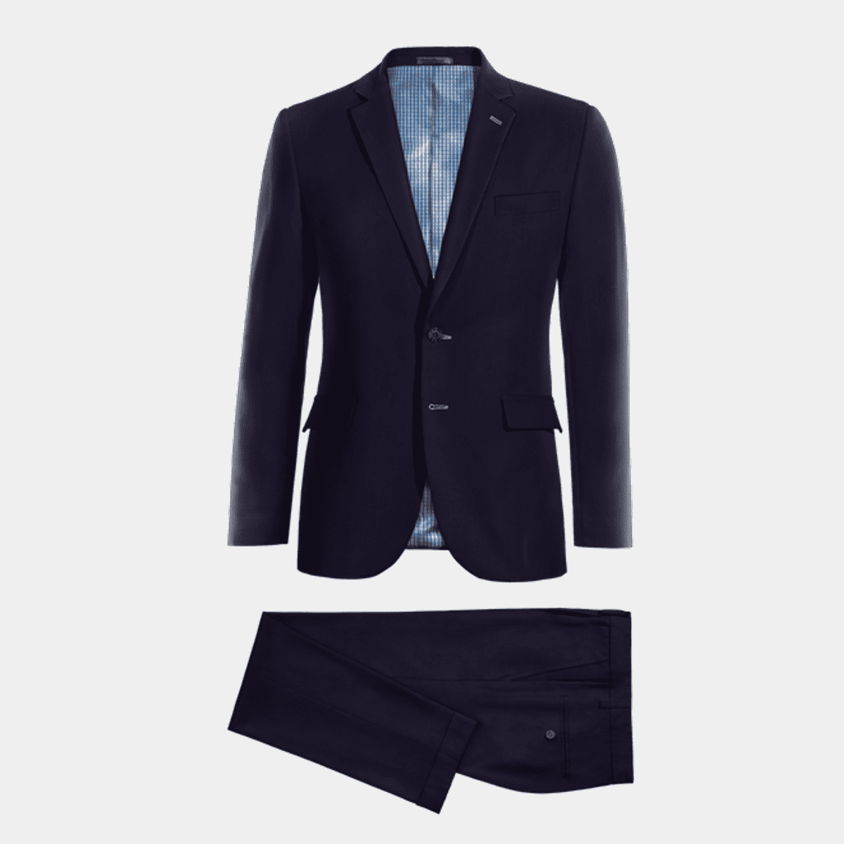 Blue slim fit Suit with customized threads