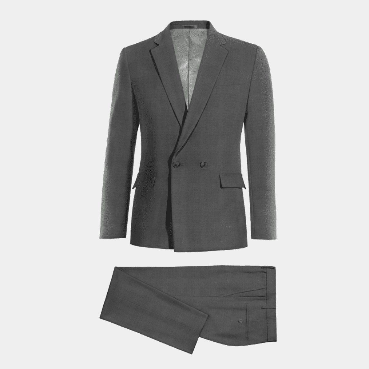 Iron gray super 100s double breasted Suit