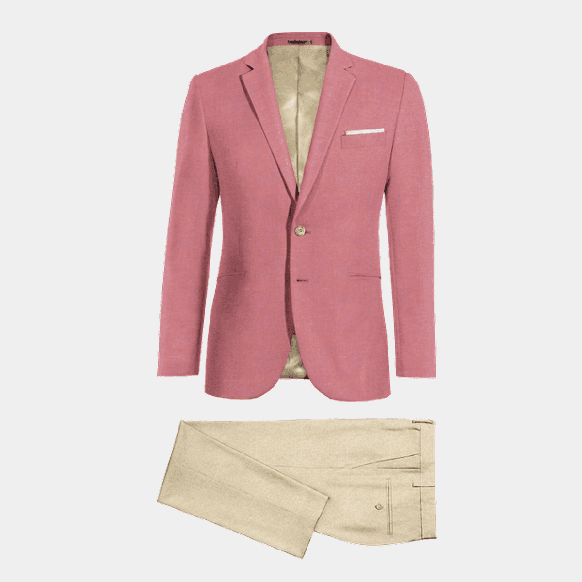 Costume homme rose pâle en lin léger