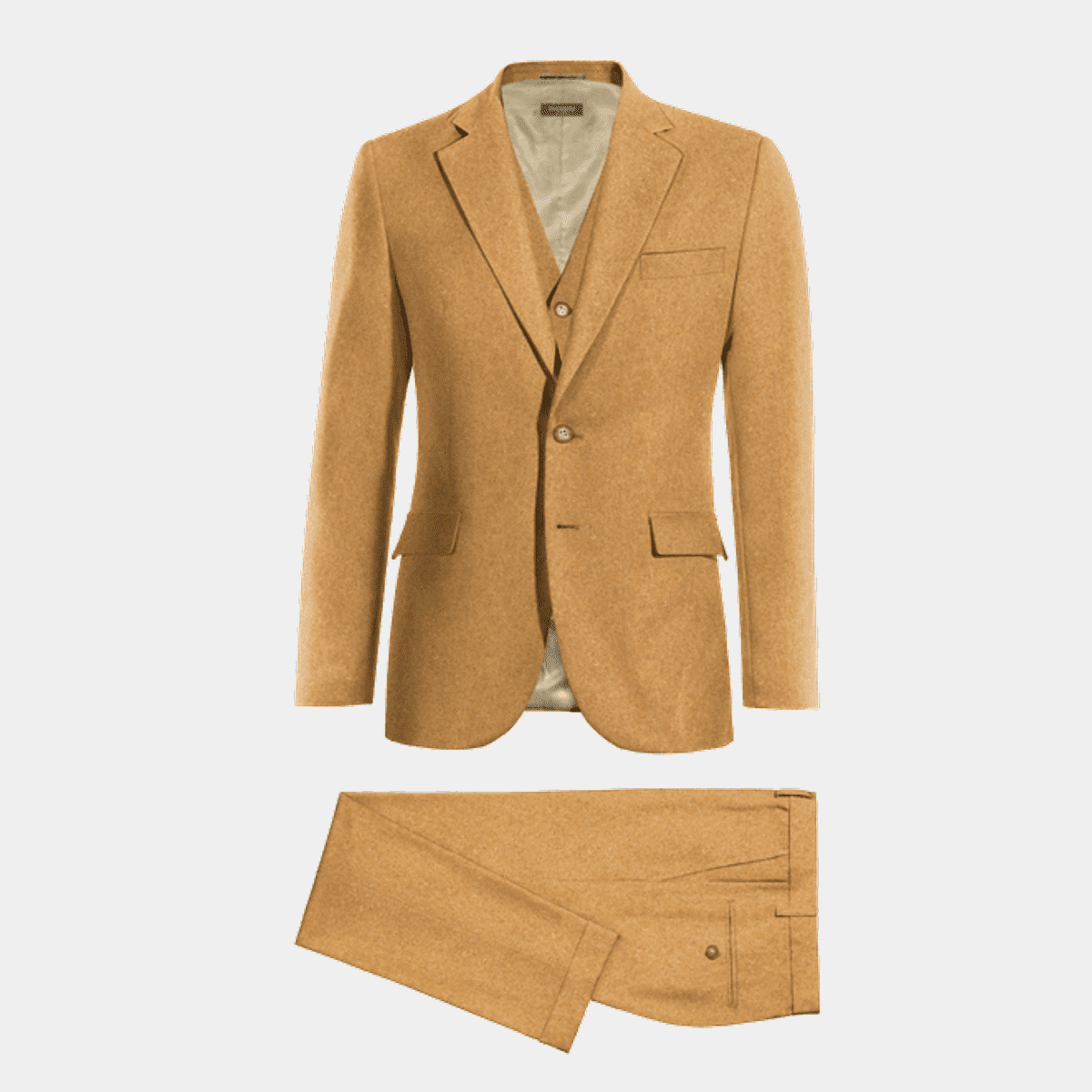 Mustard herringbone tweed 3 piece Suit