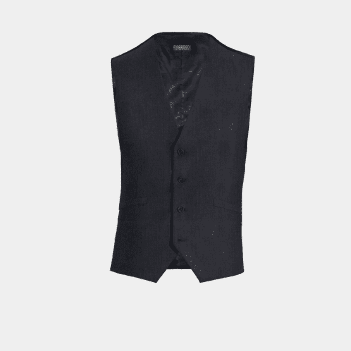 Navy blue super 100s Merino Wool year-round Waistcoat