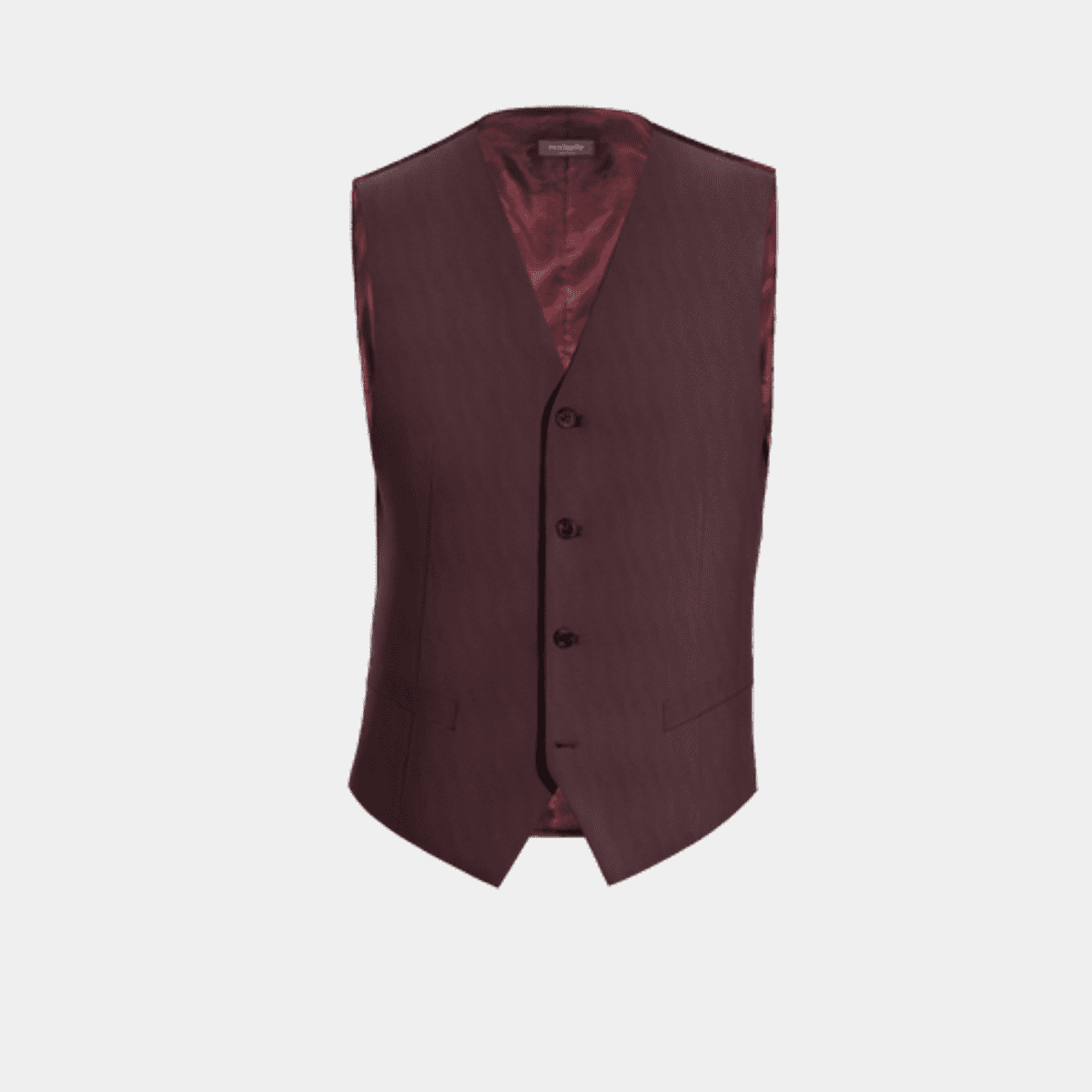 Burgundy 4-buttons Suit Vest