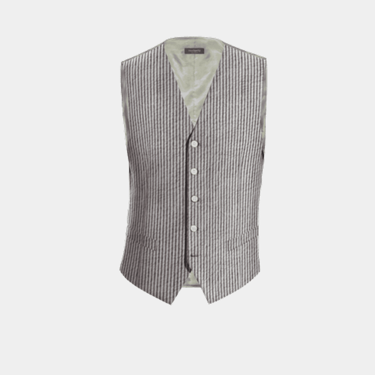 Chaleco de novio gris medio raya diplomática elástico