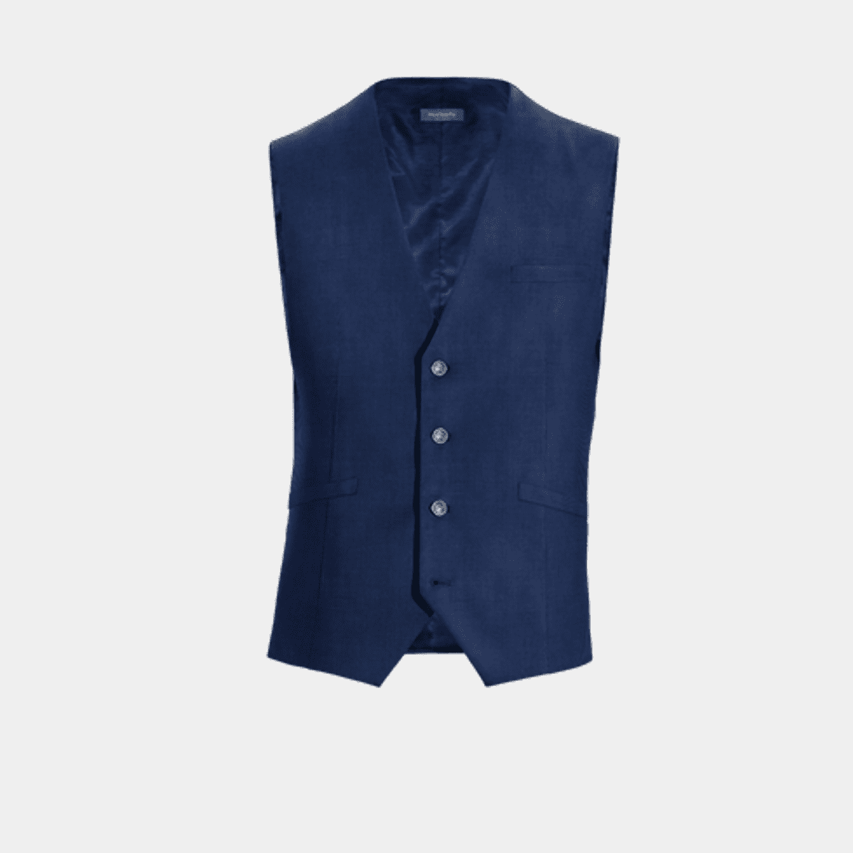 Cobalt blue essential Dress Vest with brass buttons