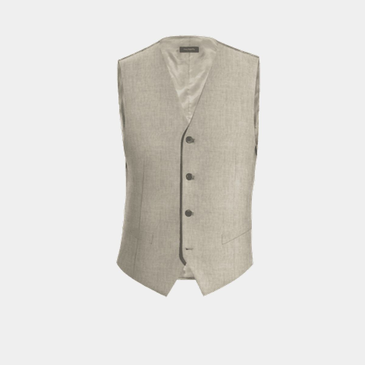 Oyster gray herringbone linen limited edition Waistcoat
