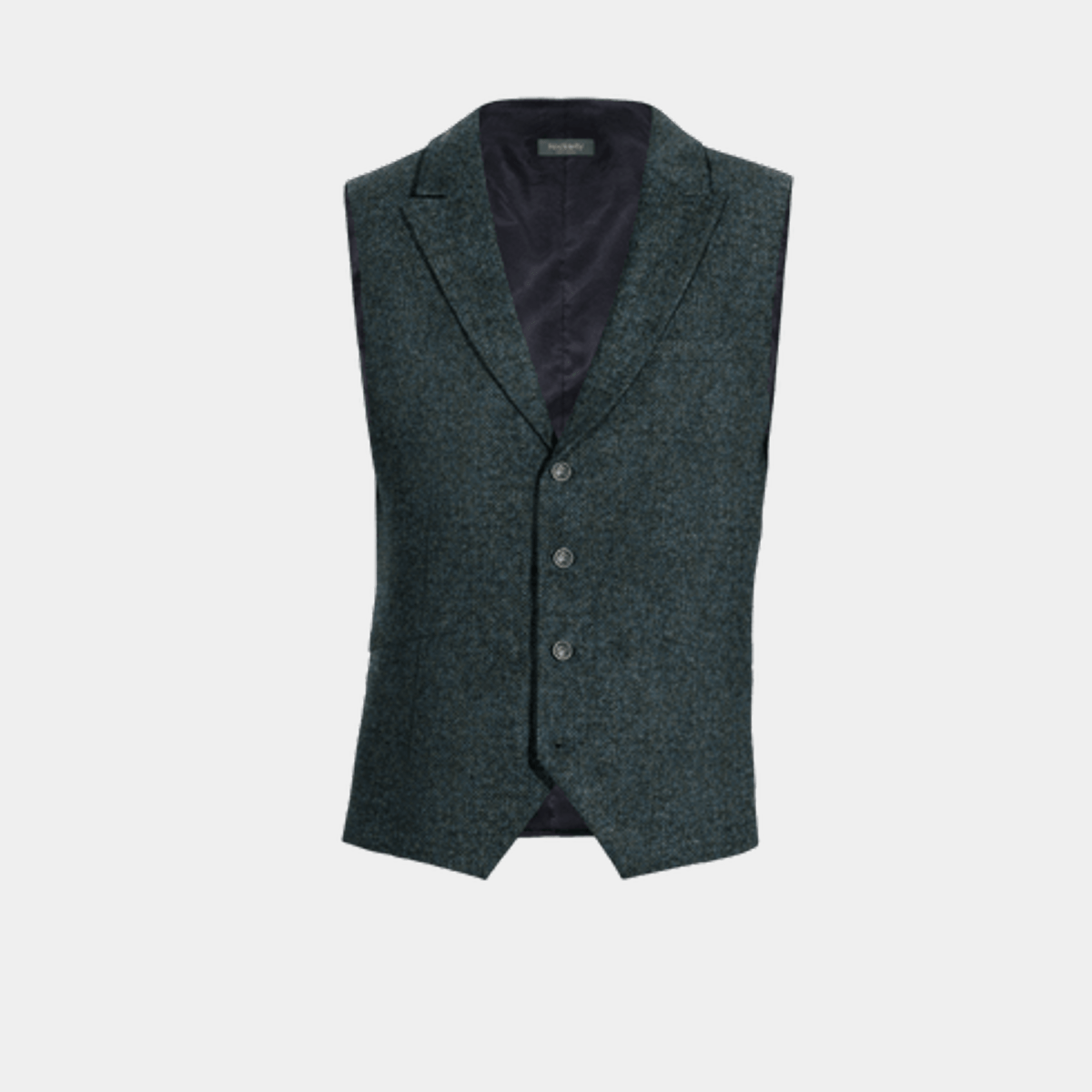 Blue donegal tweed peak lapel Dress Vest