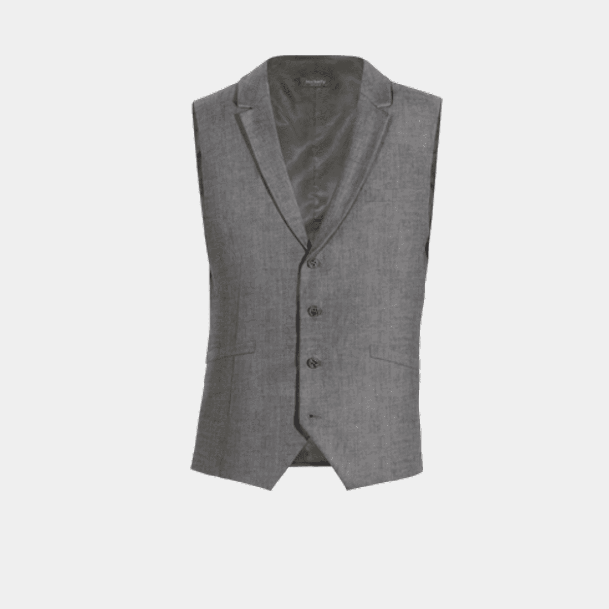 Iron gray lightweight linen lapeled Dress Vest