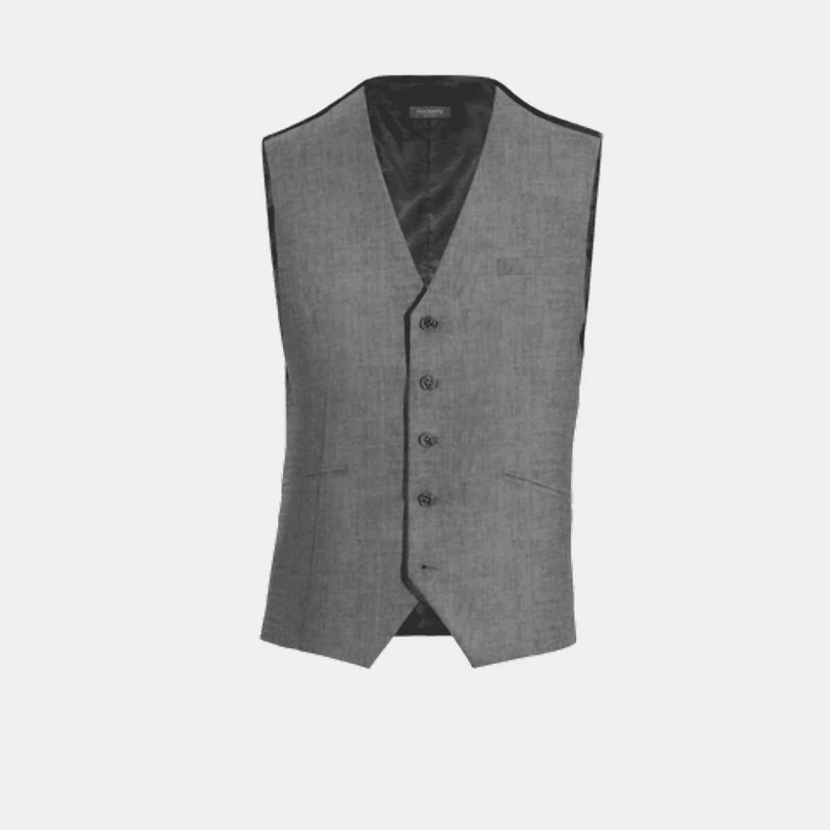 Iron gray lightweight linen 5-buttons Suit Vest