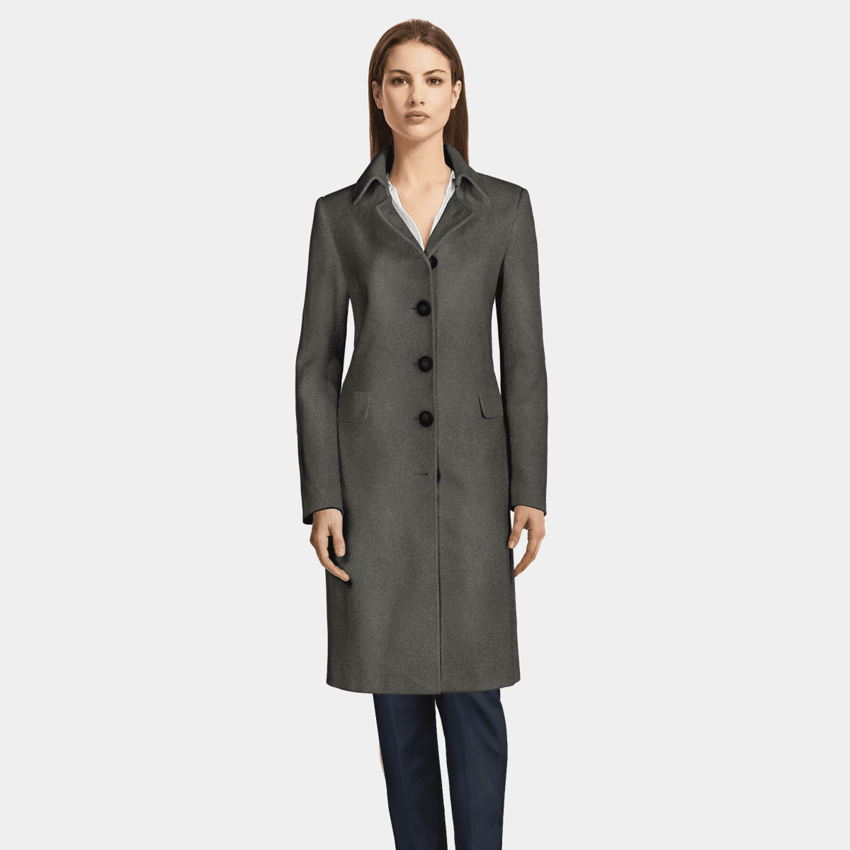 Long iron gray Overcoat | Sumissura