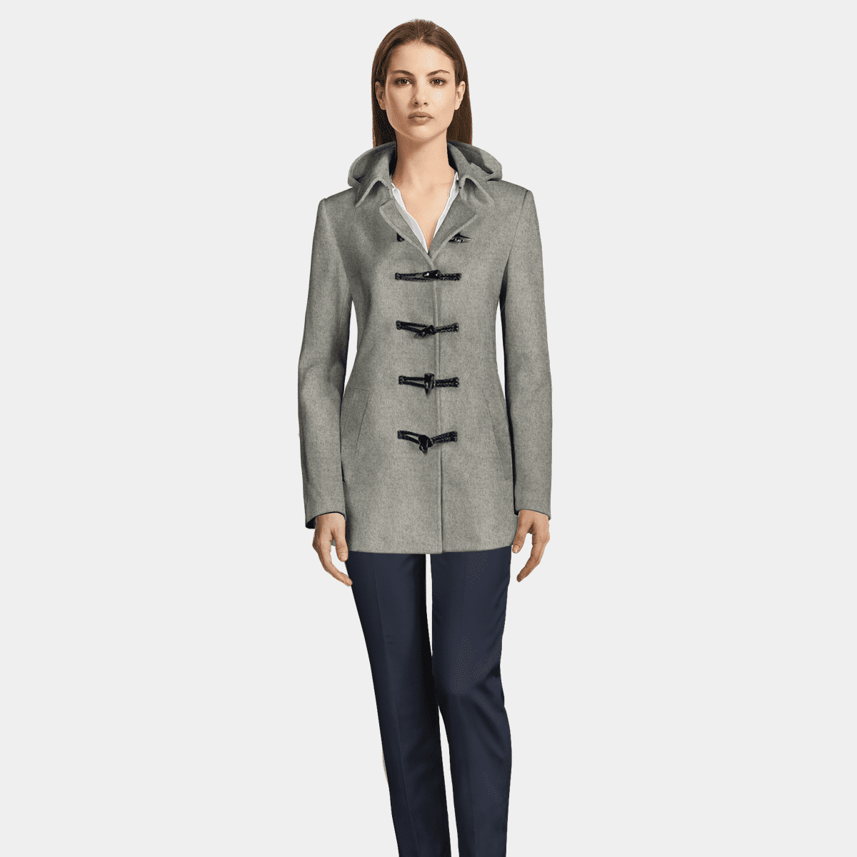 Short light gray Duffle Coat