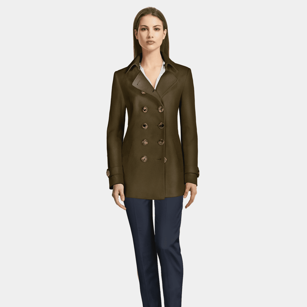 Army green Pure Wool Wool Peacoat
