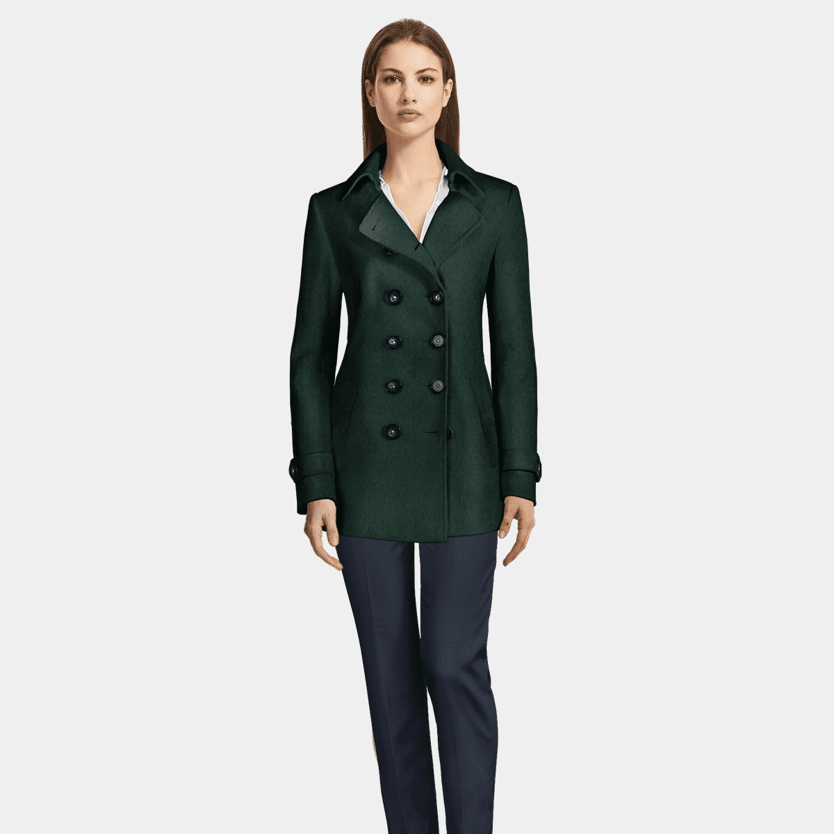 Green Wool Peacoat