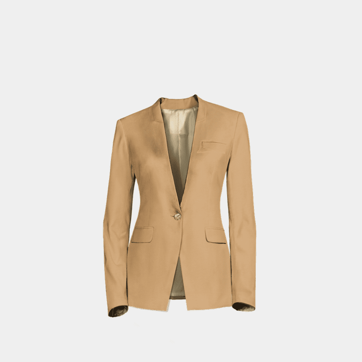 Brown stretch no-lapels Blazer | Sumissura