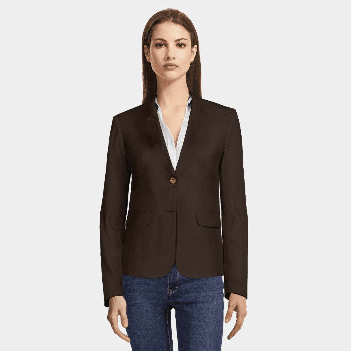 Chocolate brown short essential Blazer - relaxed fit | Sumissura