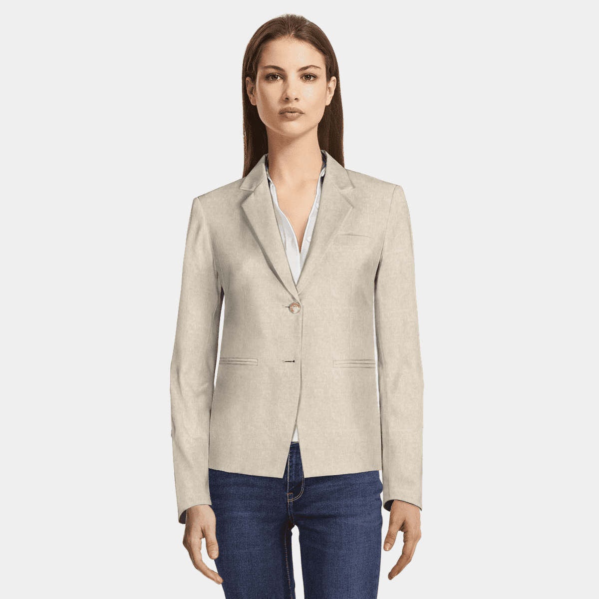 Cream linen short essential Blazer - relaxed fit | Sumissura