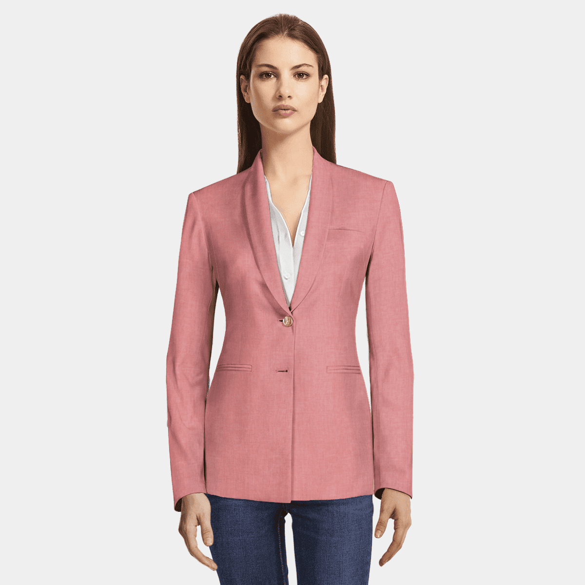 Blush pink lightweight linen limited edition Blazer with shawl lapels ...